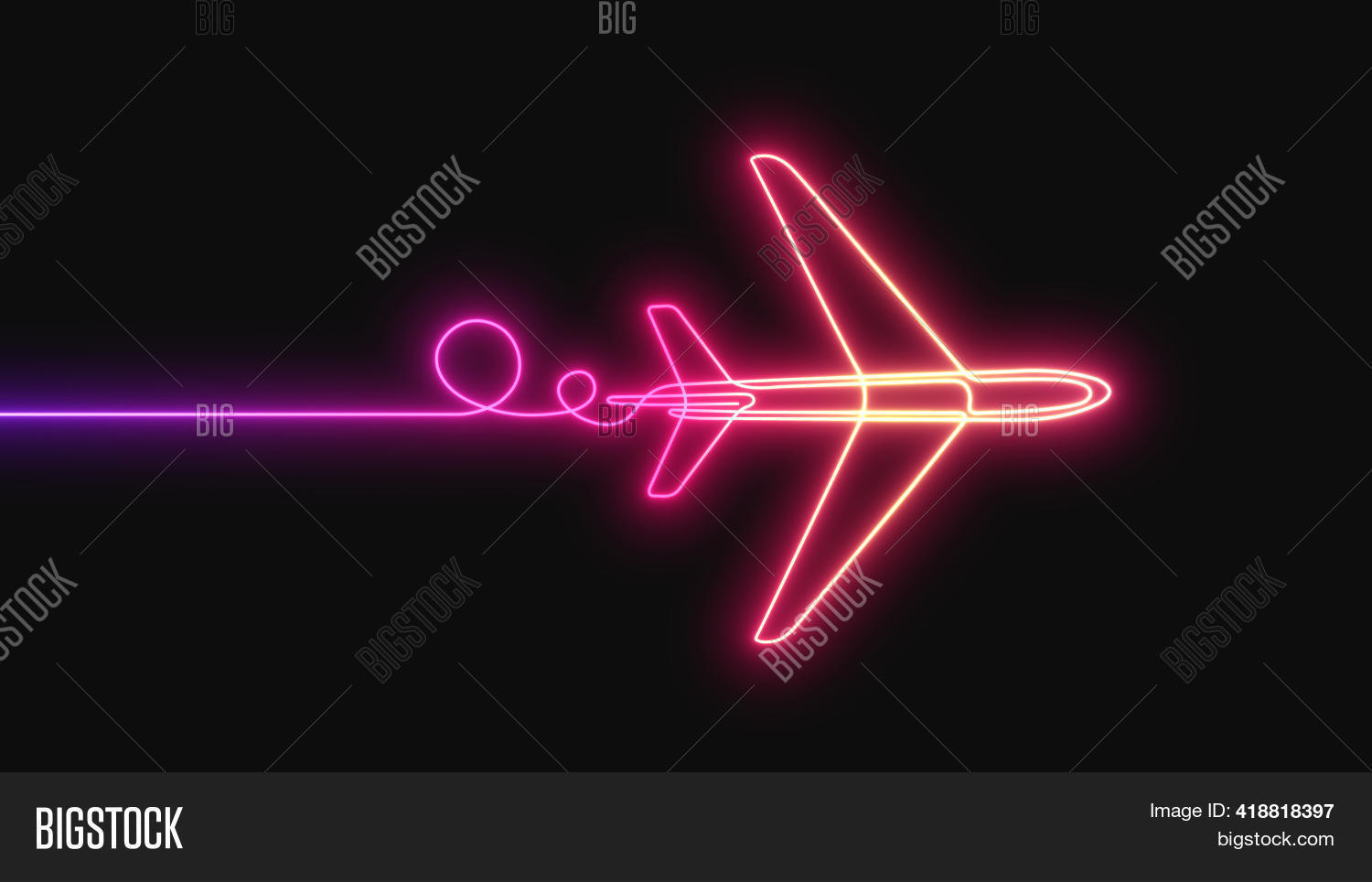 Neon Plane.airplane Image & Photo (Free Trial) | Bigstock