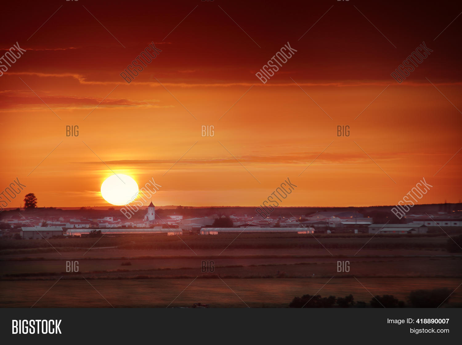 Sunset Small Town Image & Photo (Free Trial) | Bigstock