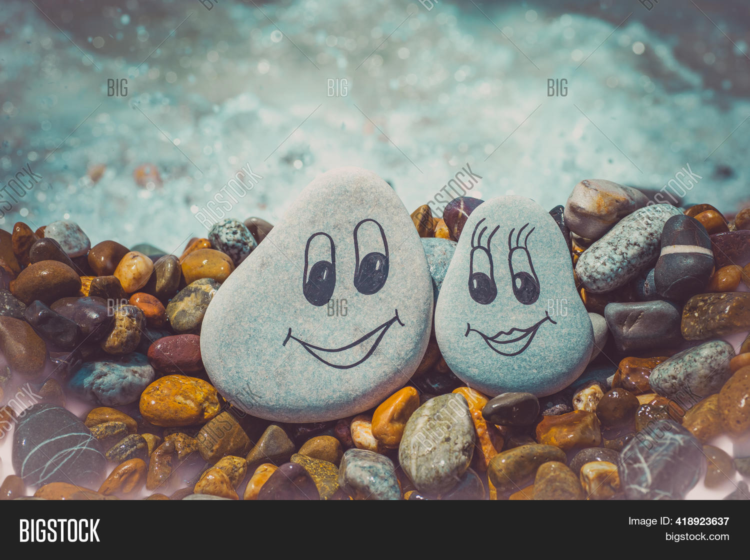 Pebbles Drawn Faces Image & Photo (Free Trial) | Bigstock
