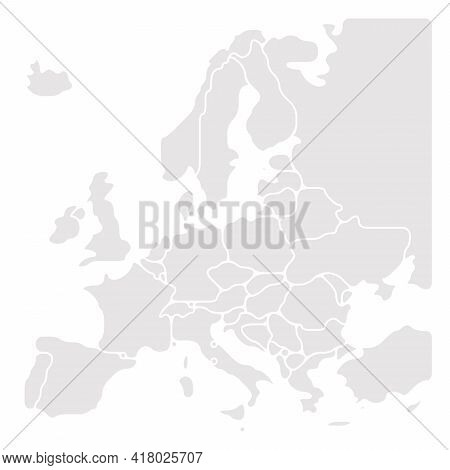 Simplified Map Europe Vector & Photo (Free Trial) | Bigstock