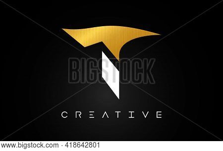 T Golden Letter Logo Vector & Photo (Free Trial) | Bigstock