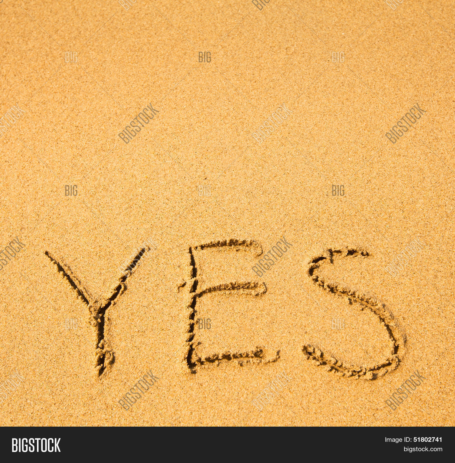 Yes - Written Sand Image & Photo (Free Trial) | Bigstock
