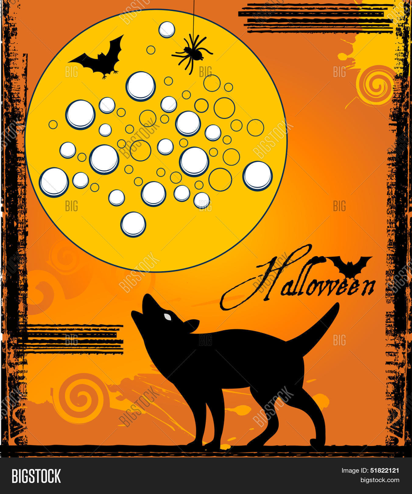 Wolf Howling Moon Vector & Photo (Free Trial) | Bigstock