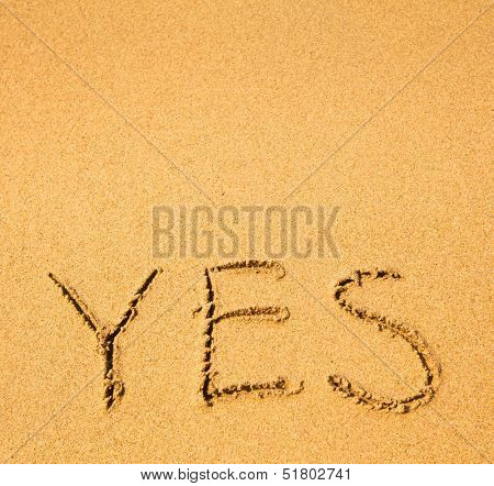 Yes - Written Sand Image & Photo (Free Trial) | Bigstock