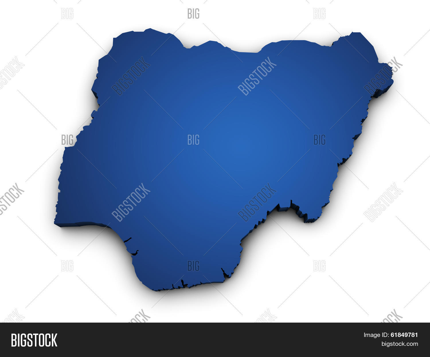Map Nigeria 3D Shape Image & Photo (Free Trial) | Bigstock