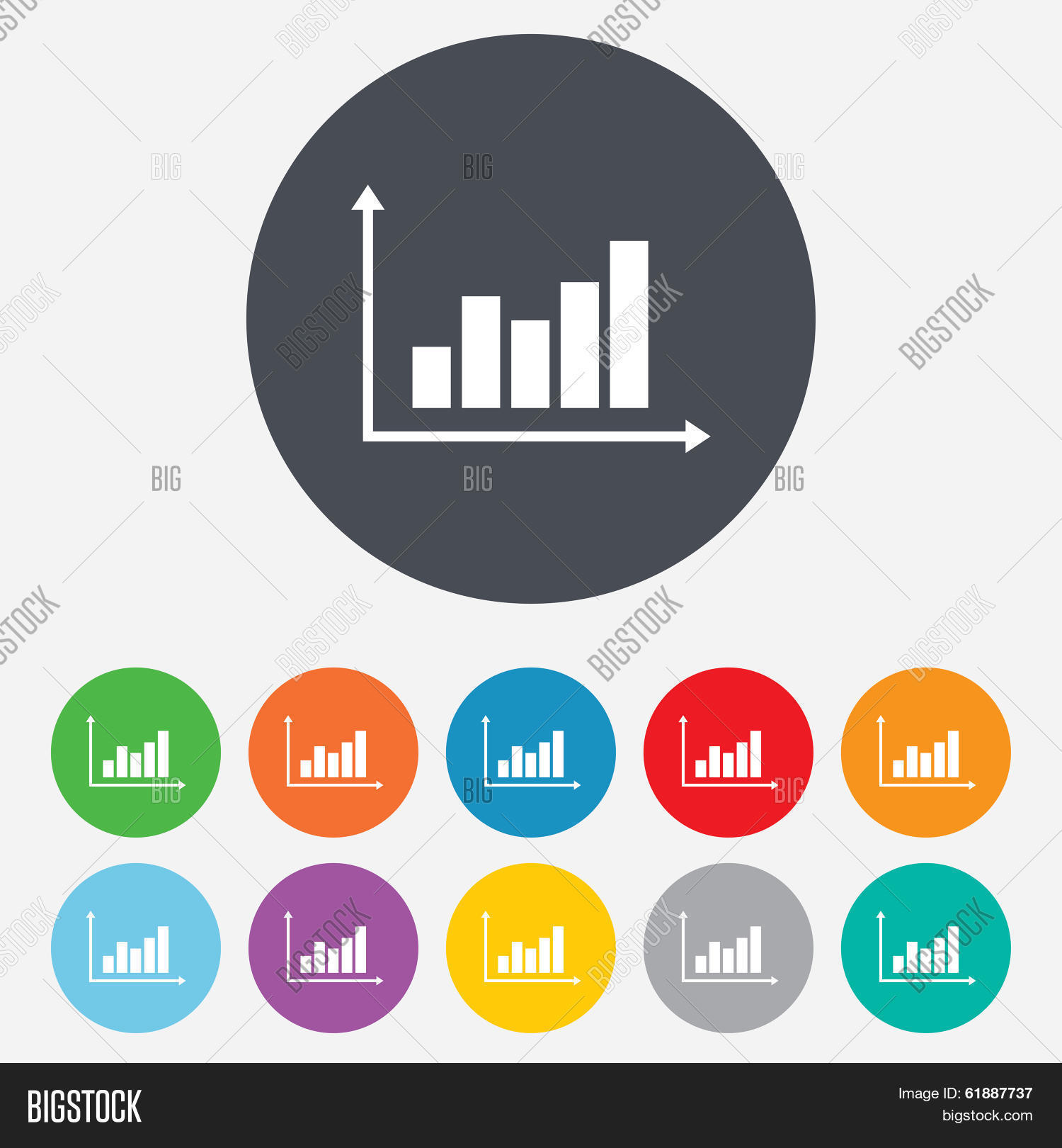 Graph Chart Sign Icon Vector & Photo (Free Trial) | Bigstock