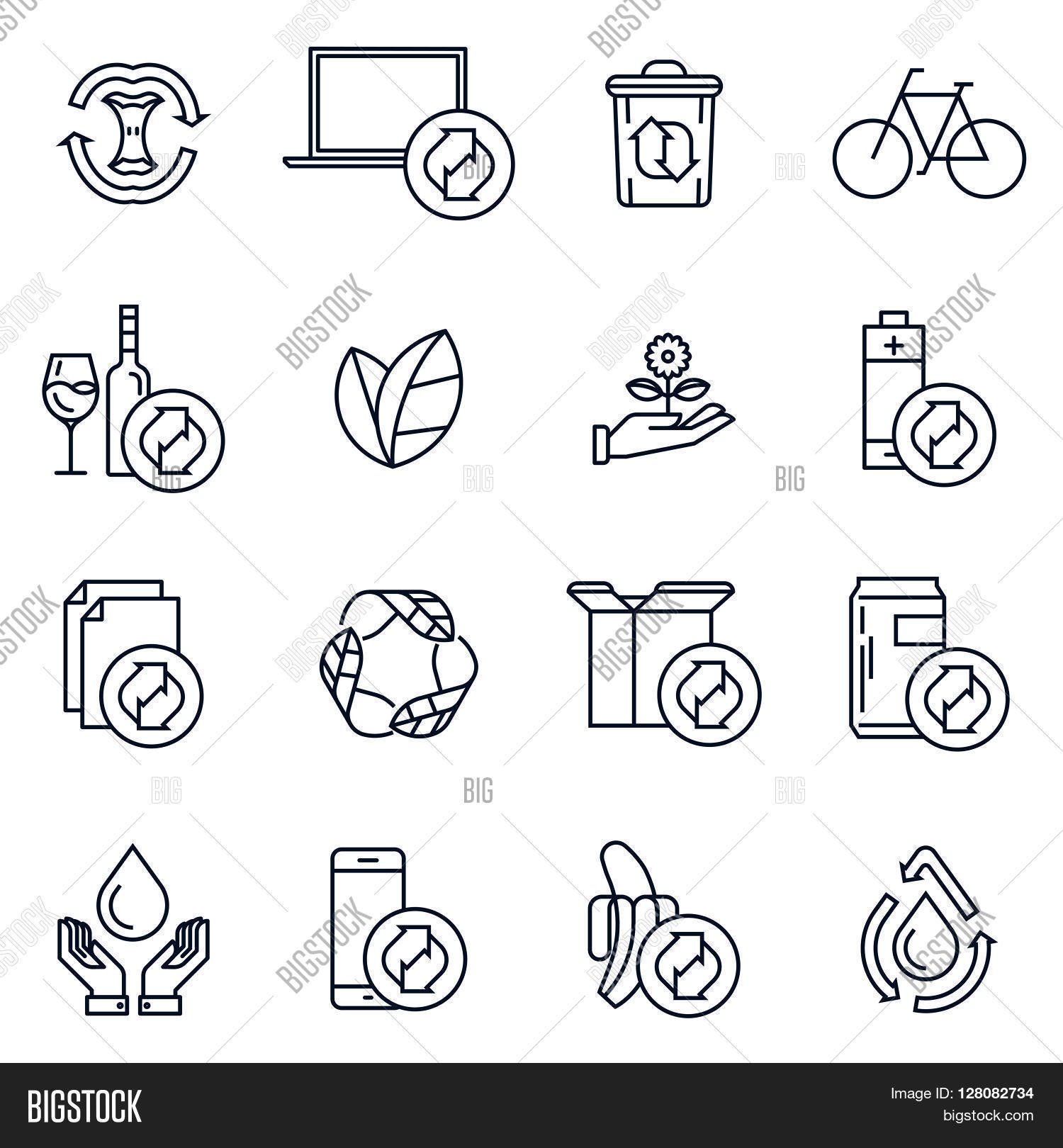 Recycling Icon Set Vector & Photo (Free Trial) | Bigstock