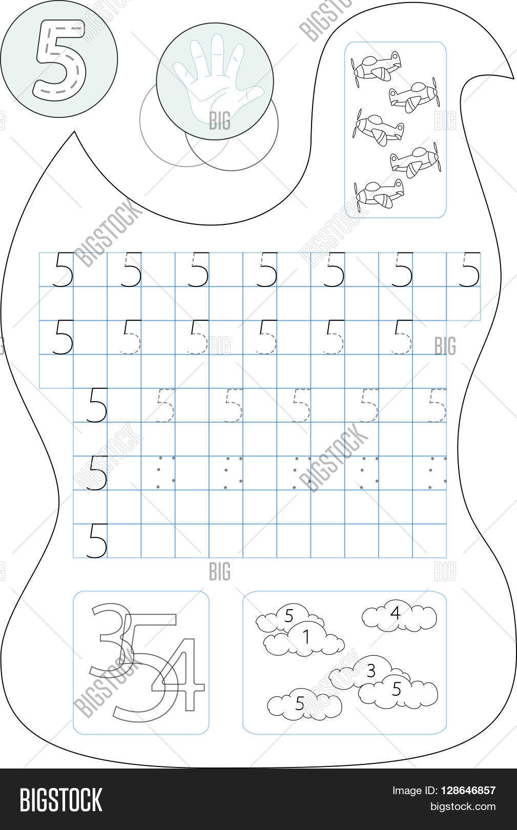 Coloring Page Number Vector & Photo (Free Trial) | Bigstock