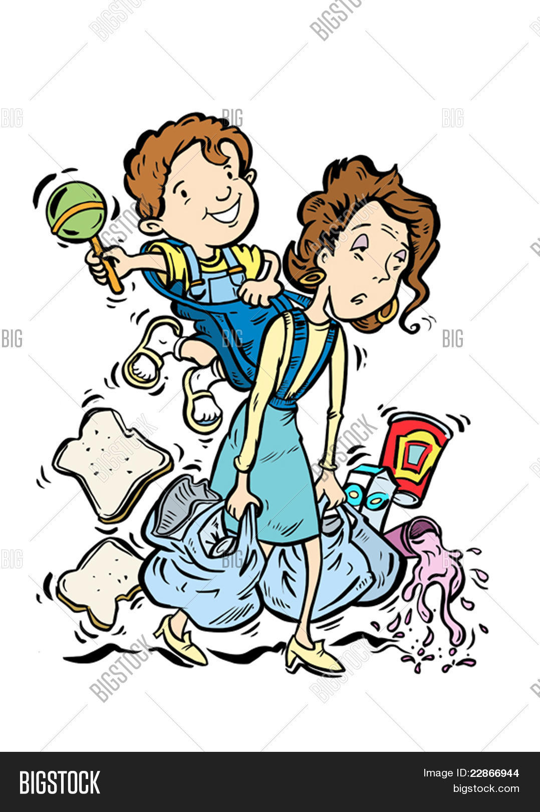 Burdened Mother.eps Vector & Photo (Free Trial) | Bigstock