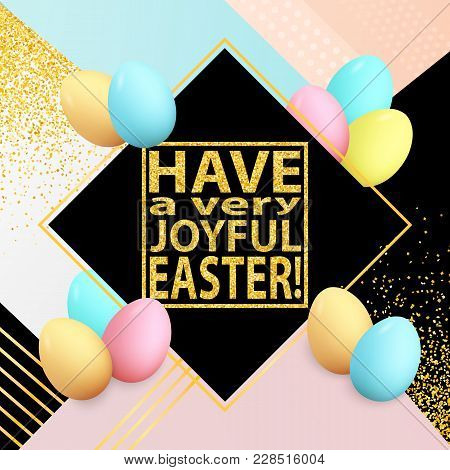 Easter Poster. Spring Holiday Banner. Greeting Card. Happy Easter ...