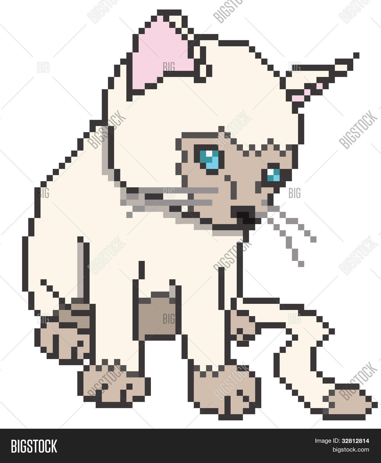 Pixel Kitty - Vector Vector & Photo (Free Trial) | Bigstock