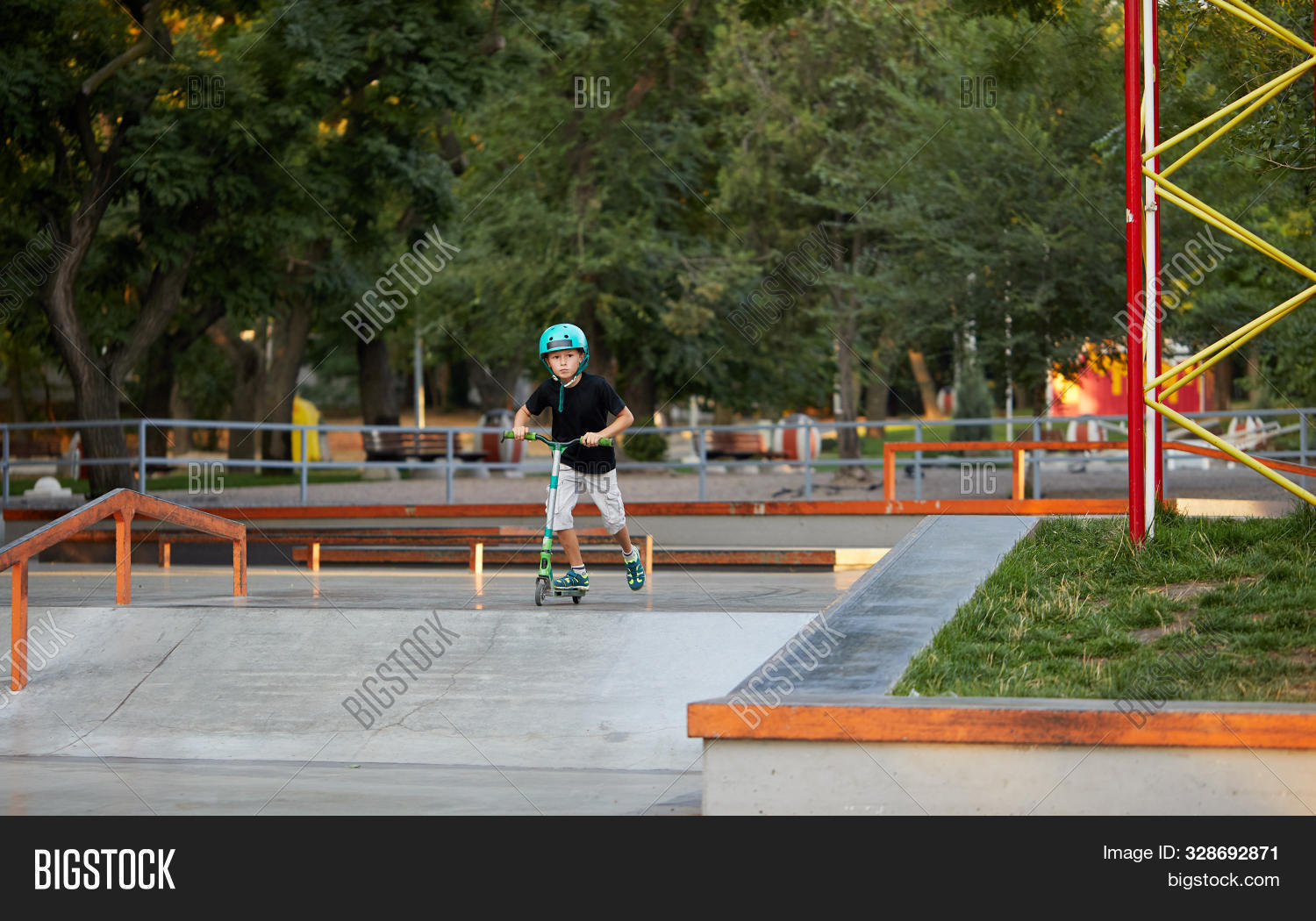 Boy On Scooter Image & Photo (Free Trial) | Bigstock