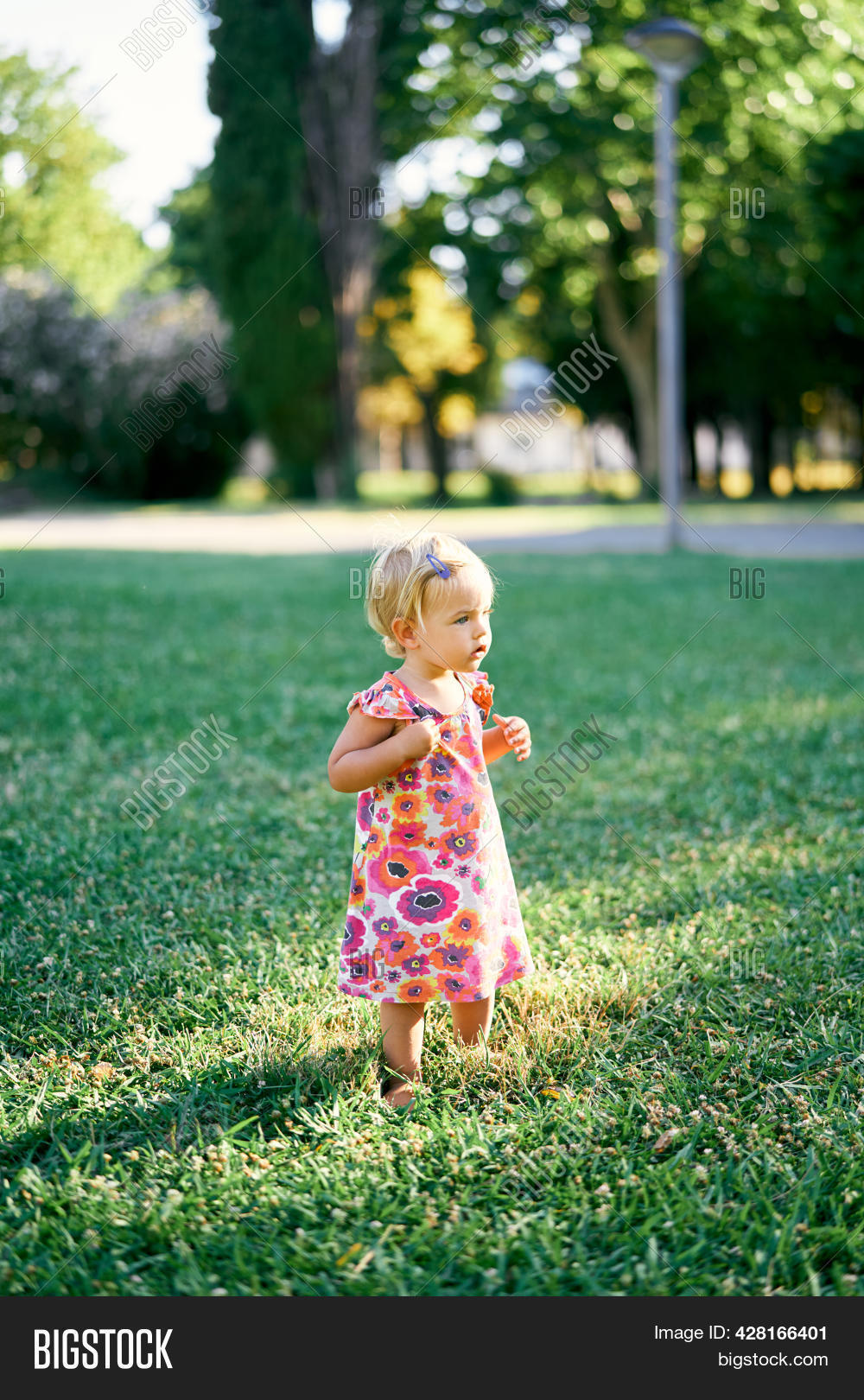 Little Girl Stands Image & Photo (Free Trial) | Bigstock