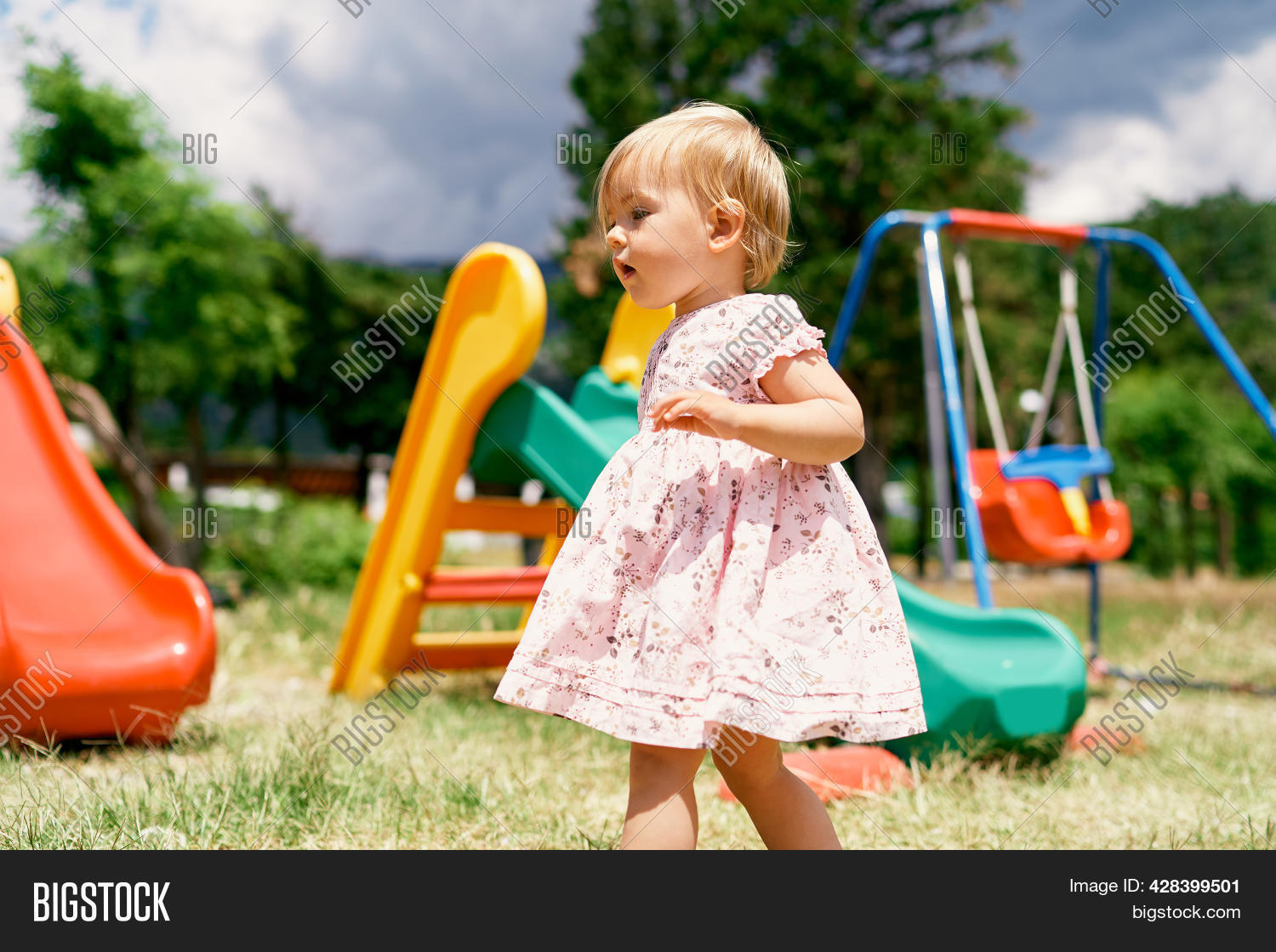 Little Girl Stands On Image & Photo (Free Trial) | Bigstock