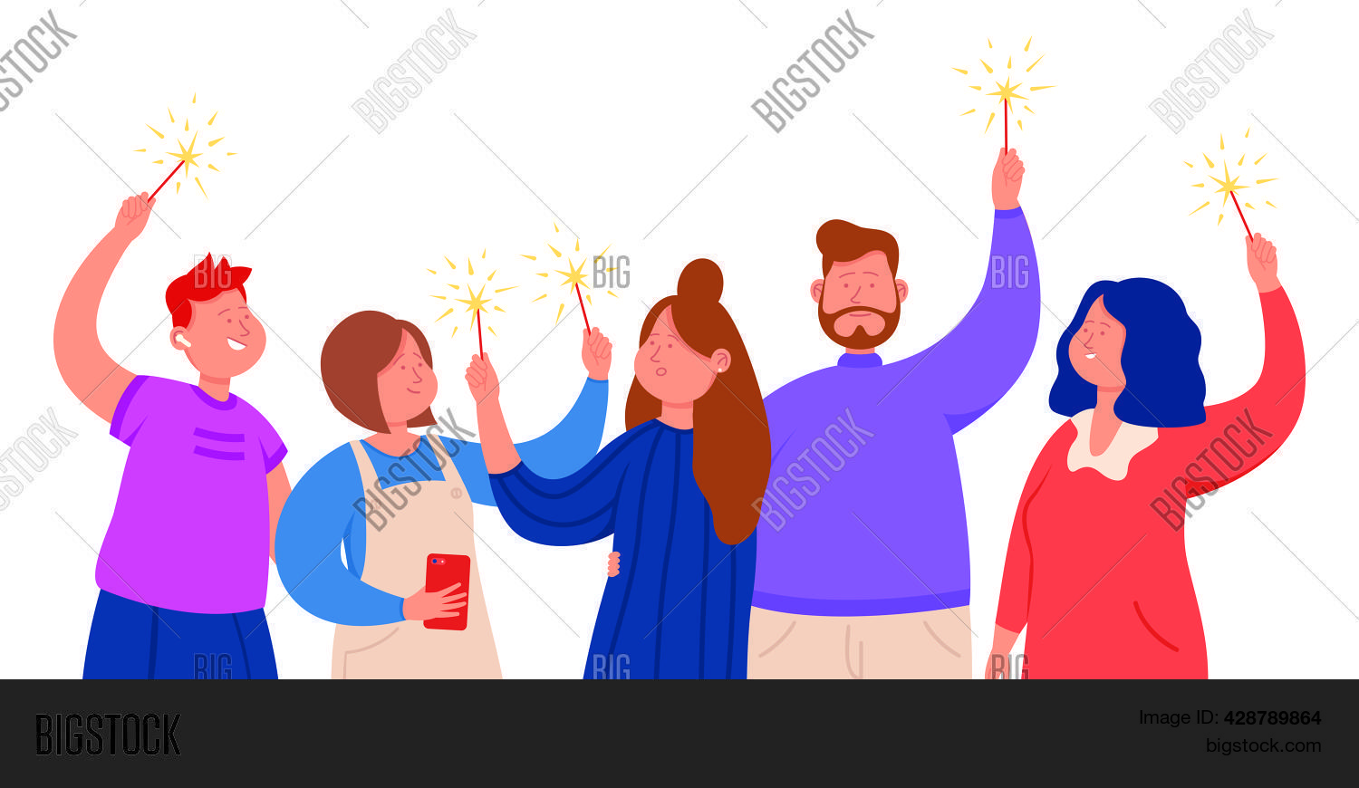 Group Happy Friends Vector & Photo (Free Trial) | Bigstock