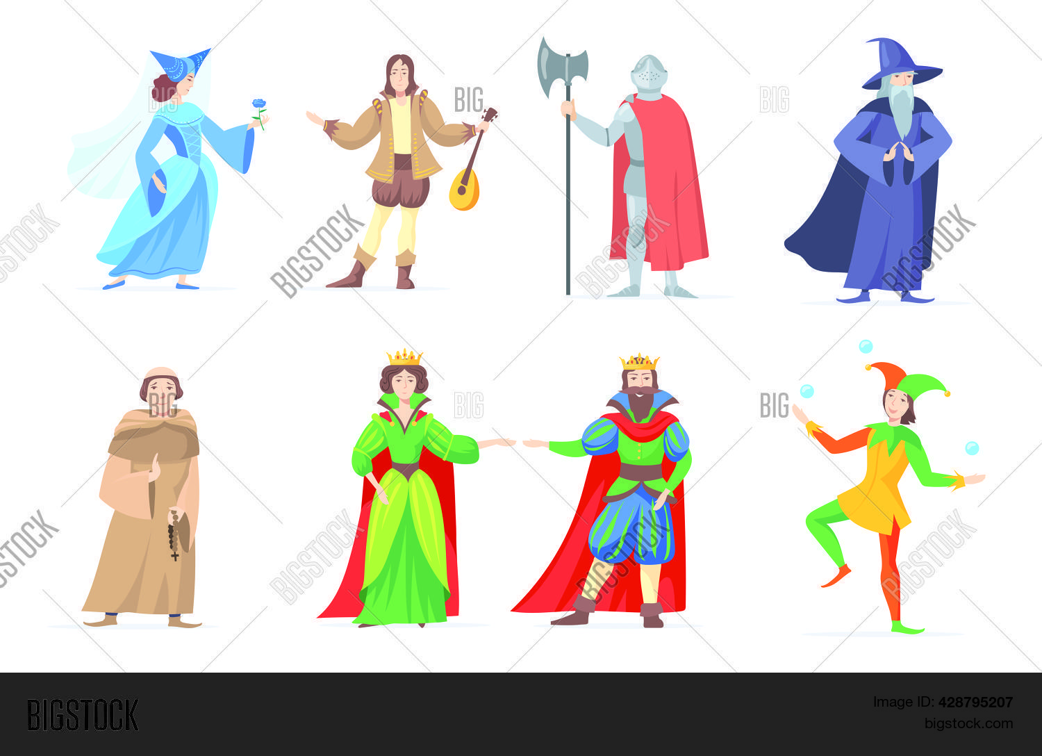 Set Medieval Cartoon Vector & Photo (Free Trial) | Bigstock