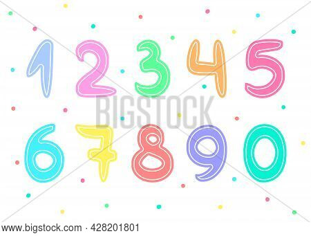 Pastel Numbers Set Vector & Photo (Free Trial) | Bigstock