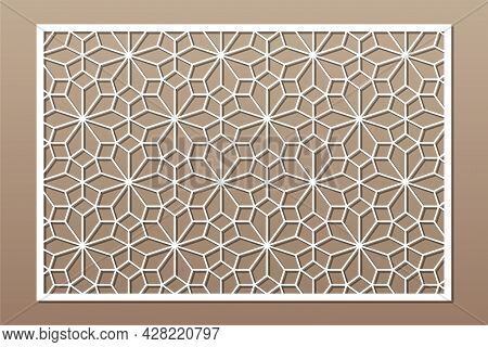 Decorative Card For Cutting. Arabic Linear Mosaic Pattern. Laser Cut ...