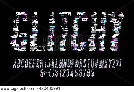 Glitchy Alphabet Font Vector & Photo (Free Trial) | Bigstock