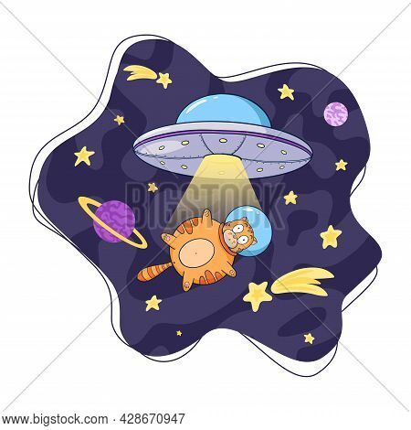 Ufo Cat Astronaut Vector & Photo (Free Trial) | Bigstock