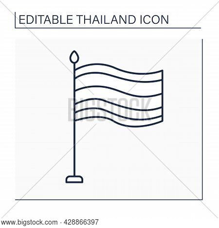 Flag Line Icon. Thai Vector & Photo (Free Trial) | Bigstock