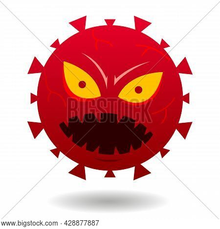 Angry Red Virus Face Vector & Photo (Free Trial) | Bigstock