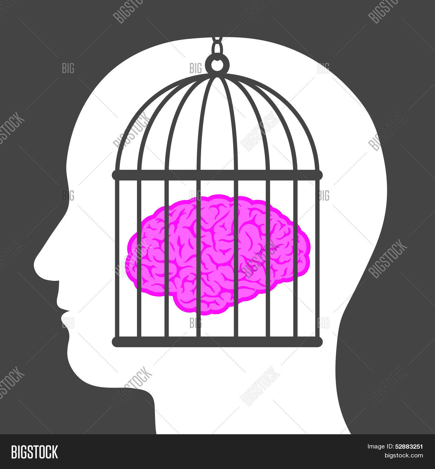 Caged Brain Inside Vector & Photo (Free Trial) | Bigstock