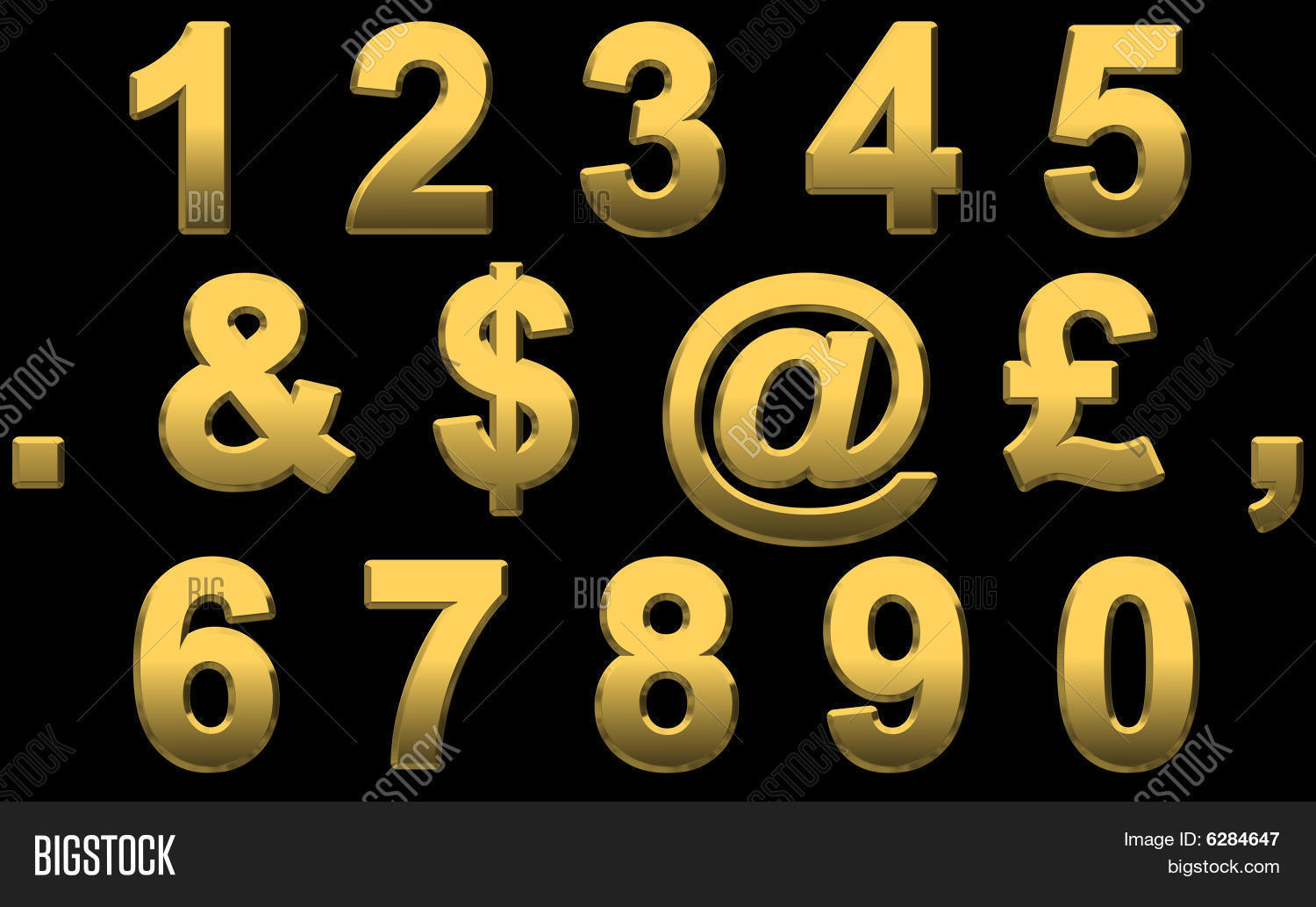 Gold Numbers & Image & Photo (Free Trial) | Bigstock