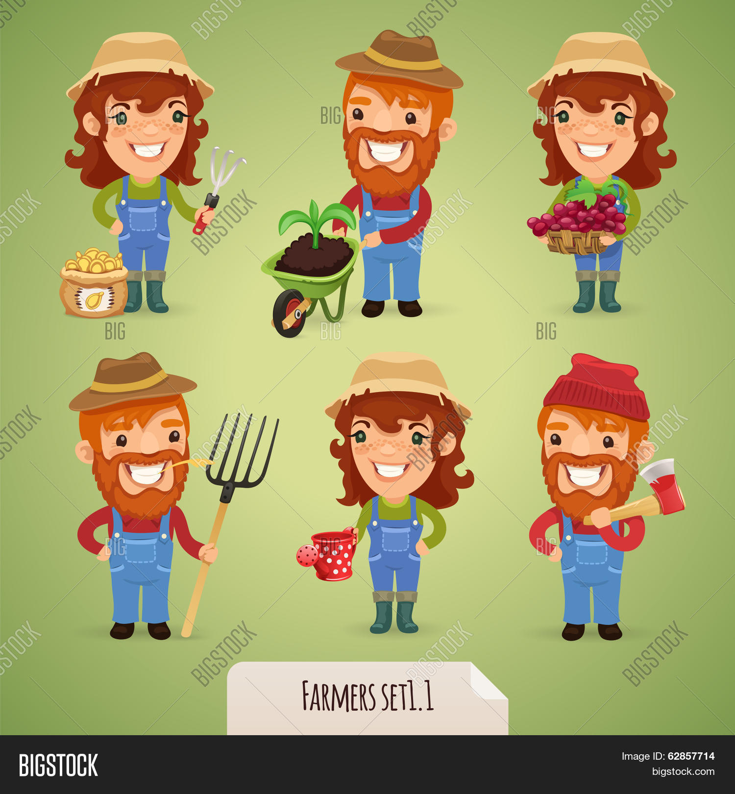 Farmers Cartoon Vector & Photo (Free Trial) | Bigstock