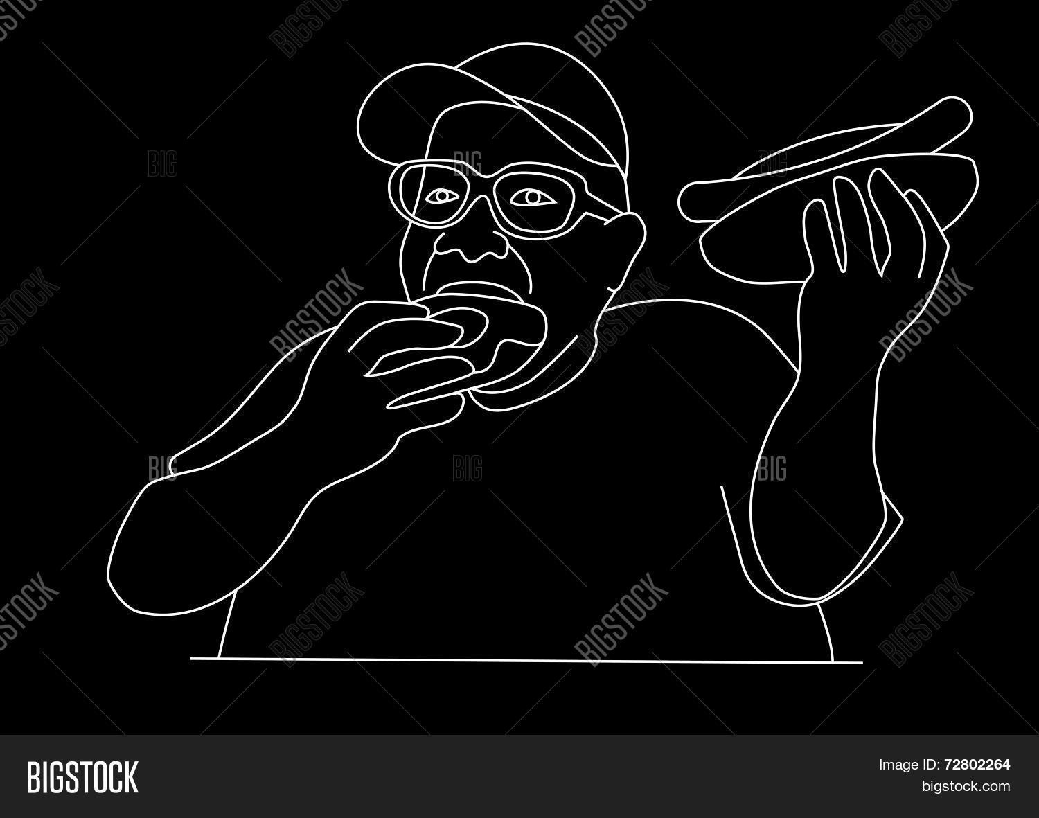 Fatboy Pig Out Line Vector & Photo (Free Trial) | Bigstock
