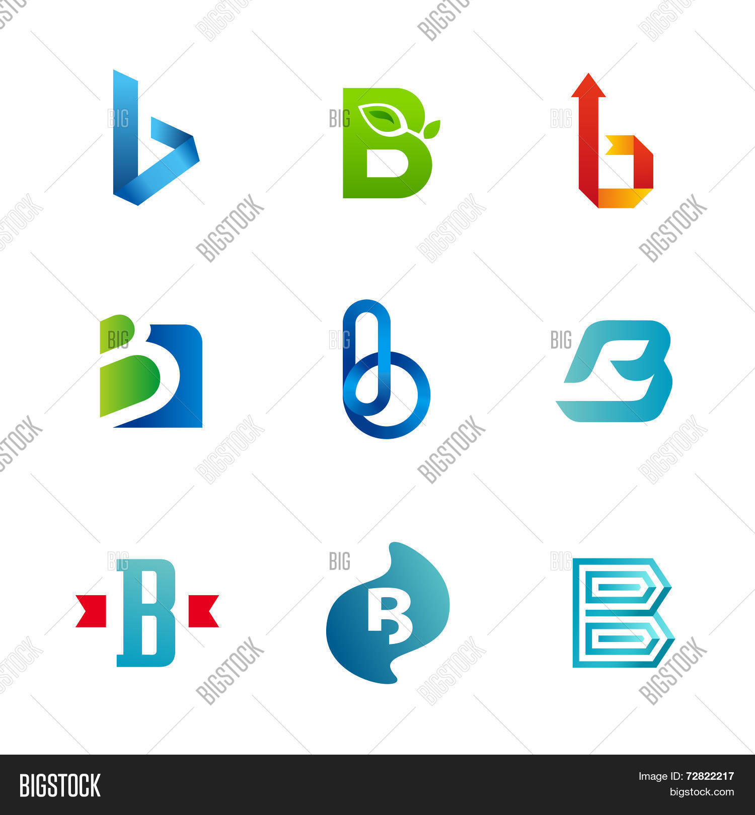 Set Letter B Logo Vector & Photo (Free Trial) | Bigstock