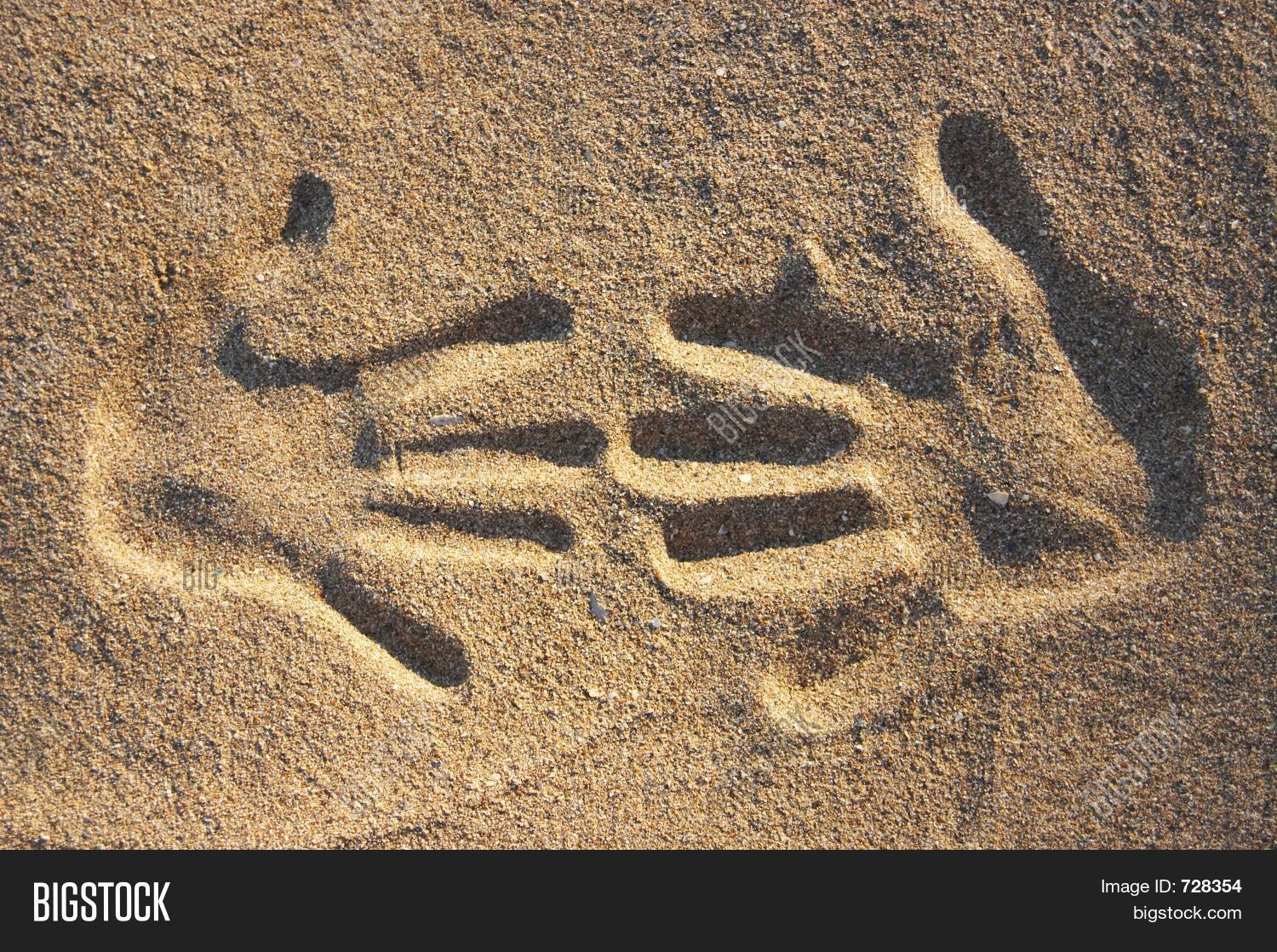 Two Handprints Sand Image & Photo (Free Trial) | Bigstock