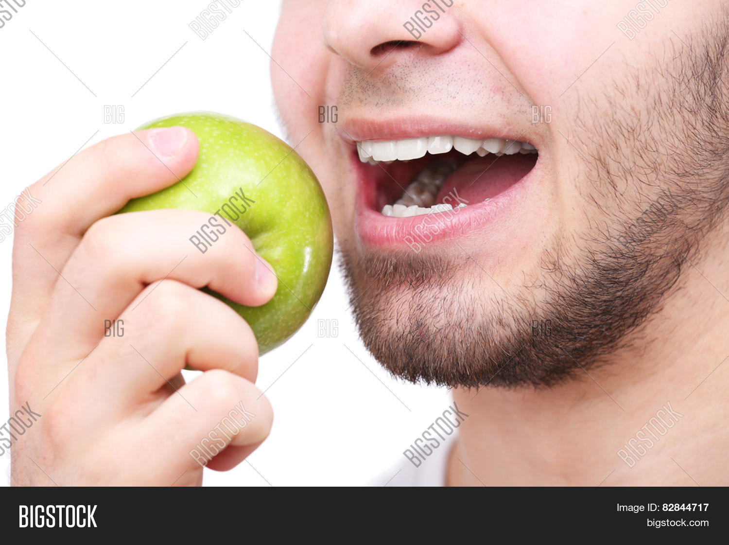 Man Biting Fresh Green Image & Photo (Free Trial) | Bigstock