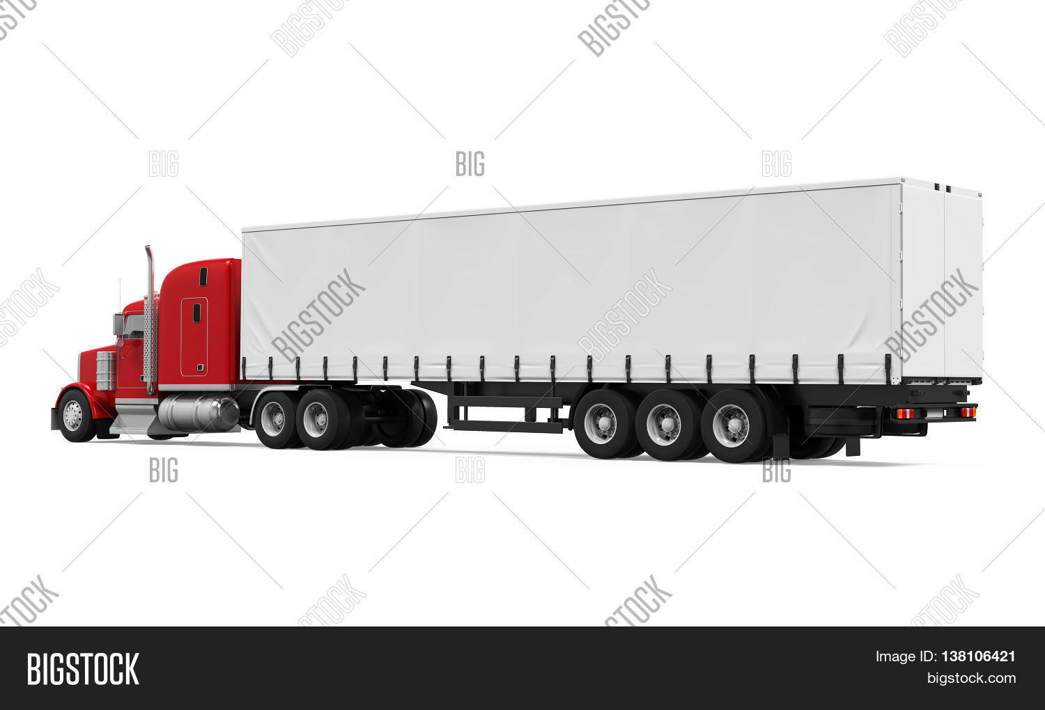 Red Trailer Truck Image & Photo (Free Trial) | Bigstock