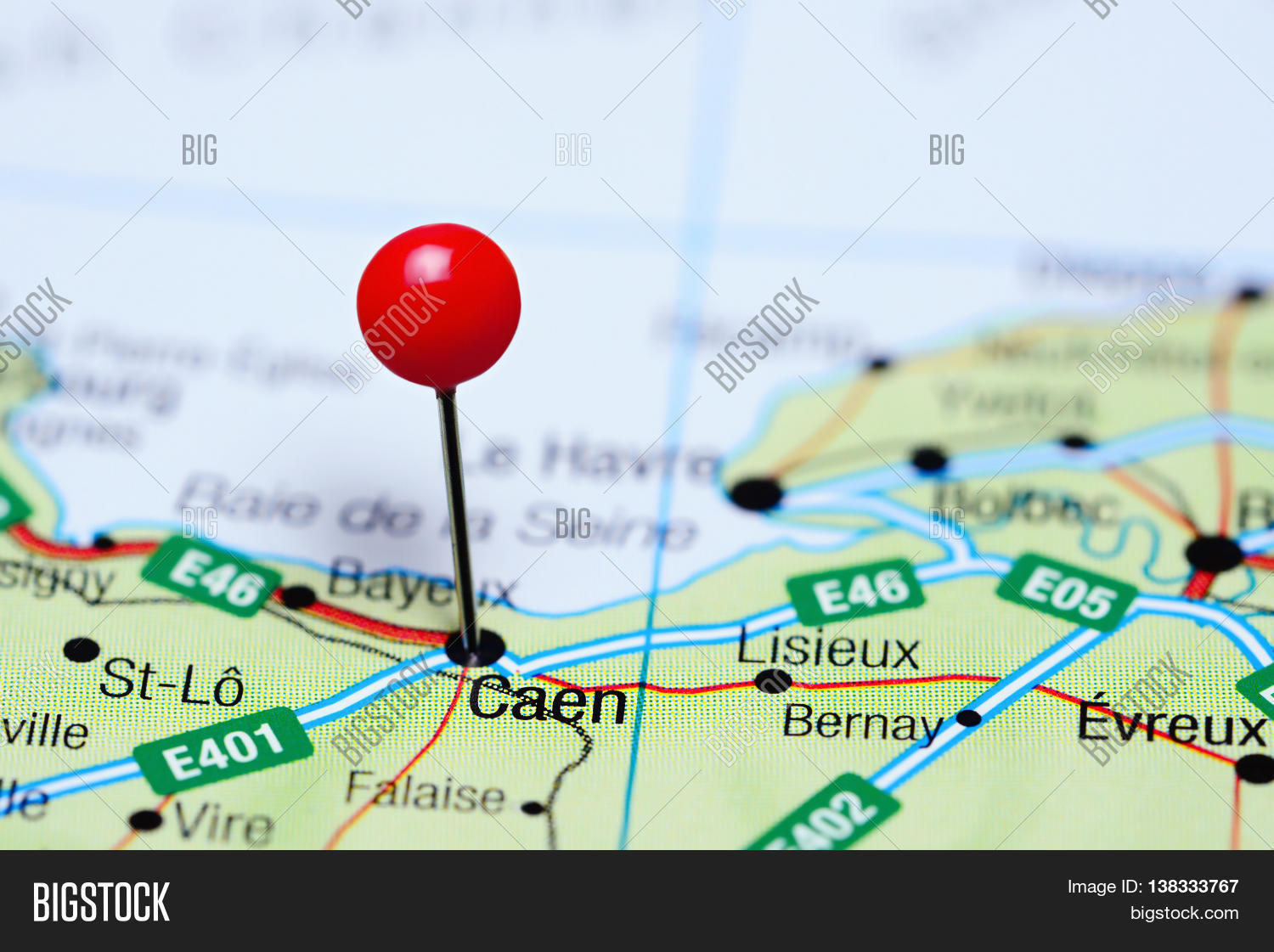 Caen Pinned On Map Image & Photo (Free Trial) | Bigstock