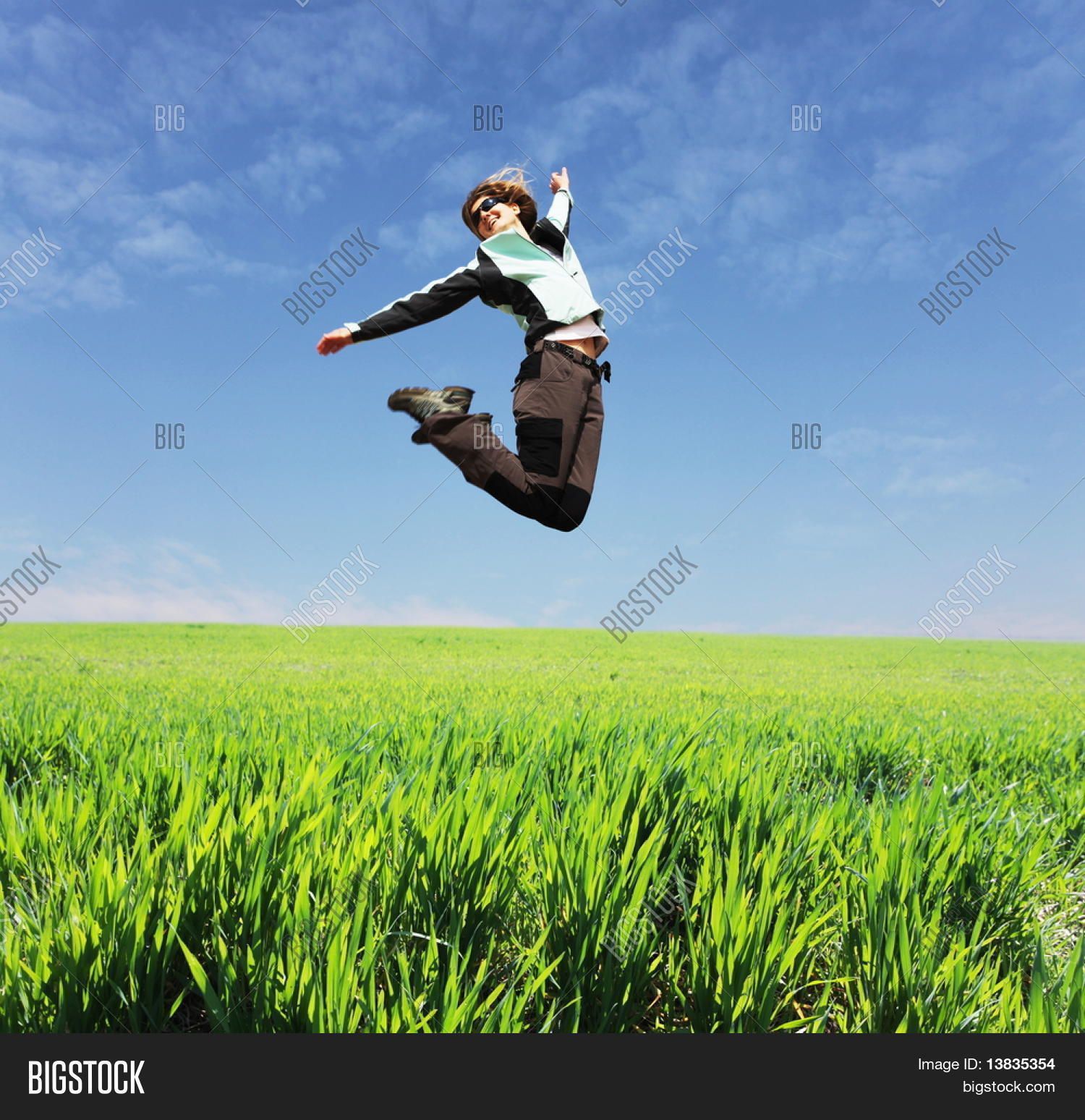Happiness Girl Jump Image & Photo (Free Trial) | Bigstock