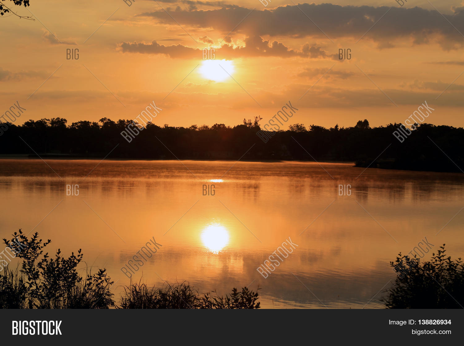 Calm Lake Sunset Image & Photo (Free Trial) | Bigstock