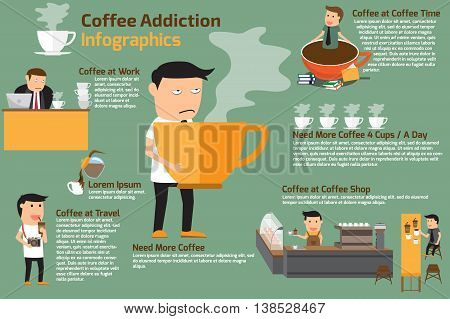Coffee Addiction Vector & Photo (Free Trial) | Bigstock