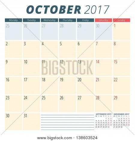 October 2017. Vector & Photo (Free Trial) | Bigstock