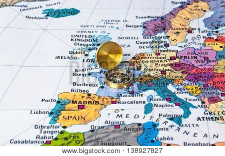 Europe Map Compass - Image & Photo (Free Trial) | Bigstock