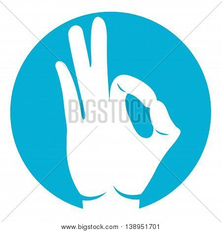 Ok Hand Icon White Vector & Photo (Free Trial) | Bigstock