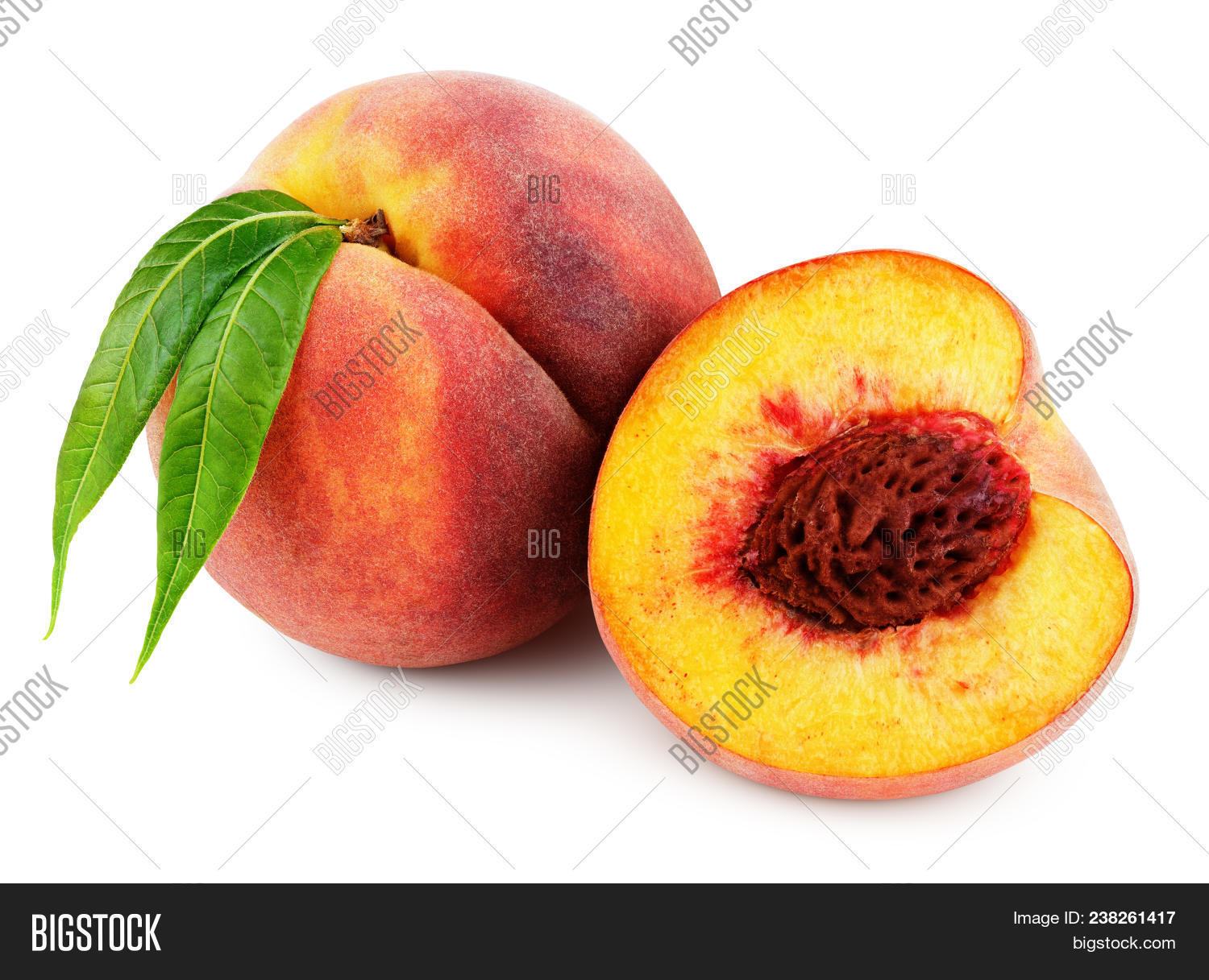 Ripe Whole Peach Green Image & Photo (Free Trial) | Bigstock