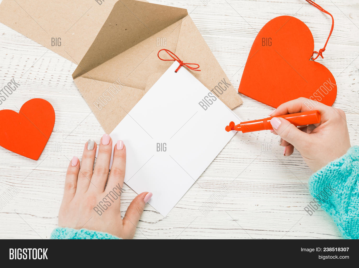 Girl Writing A Love Letter