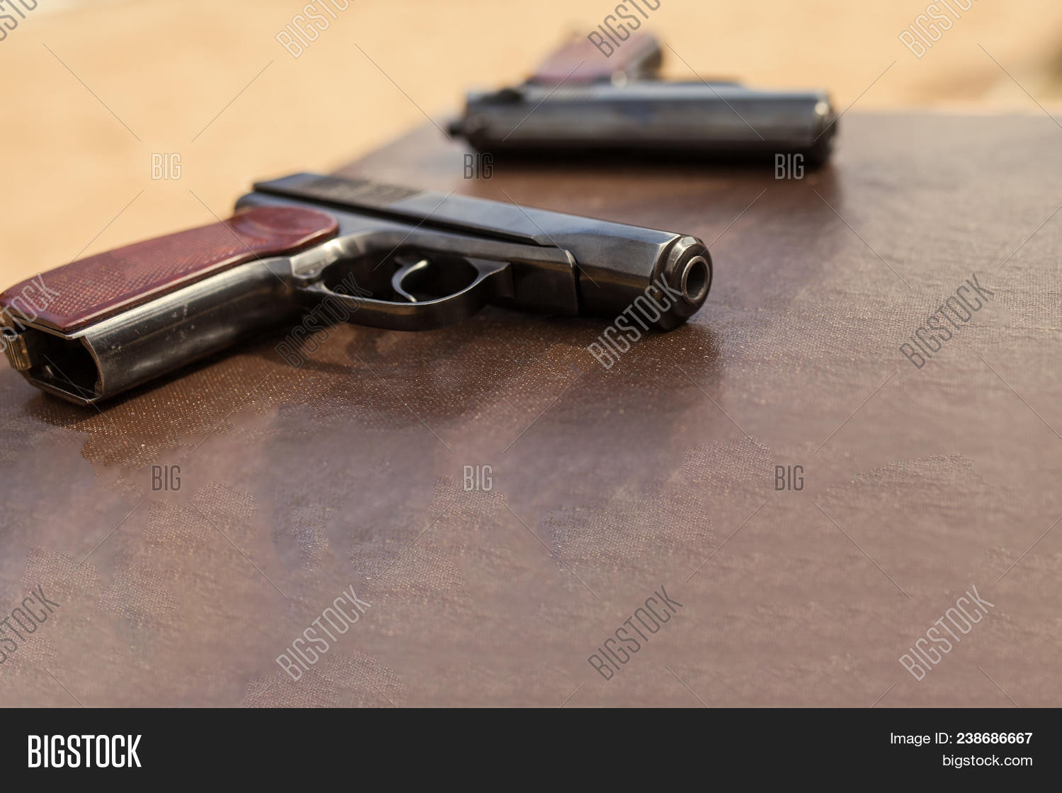 Pistol Lies On Table Image & Photo (Free Trial) | Bigstock