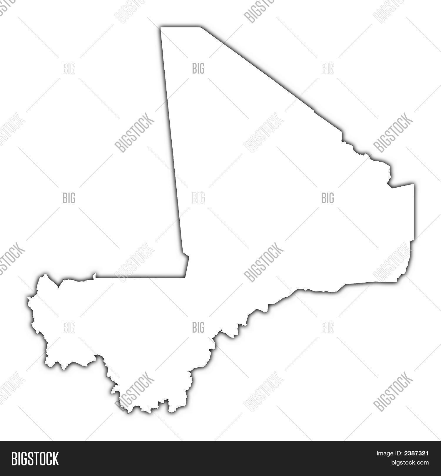 Mali Outline Map Image & Photo (Free Trial) | Bigstock