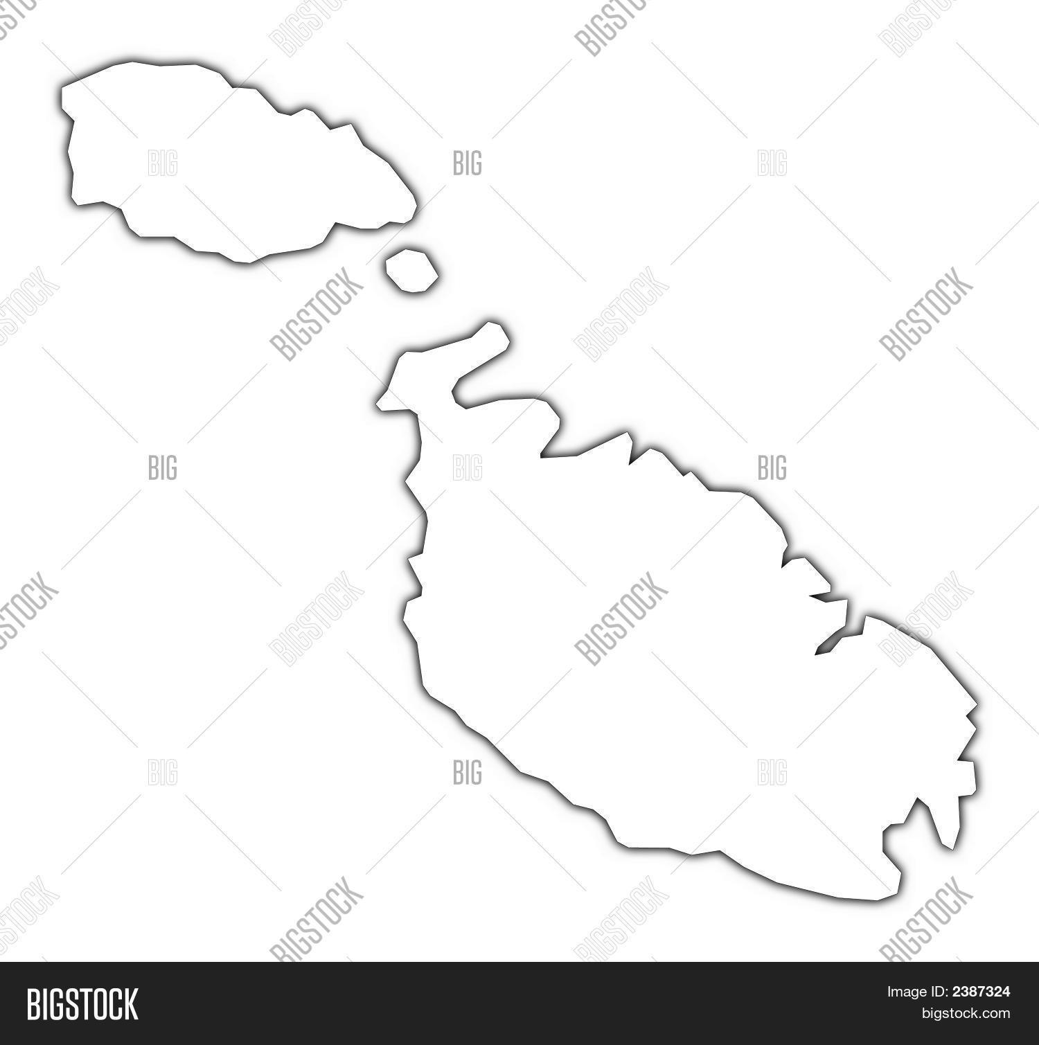 Malta Outline Map Image & Photo (Free Trial) | Bigstock