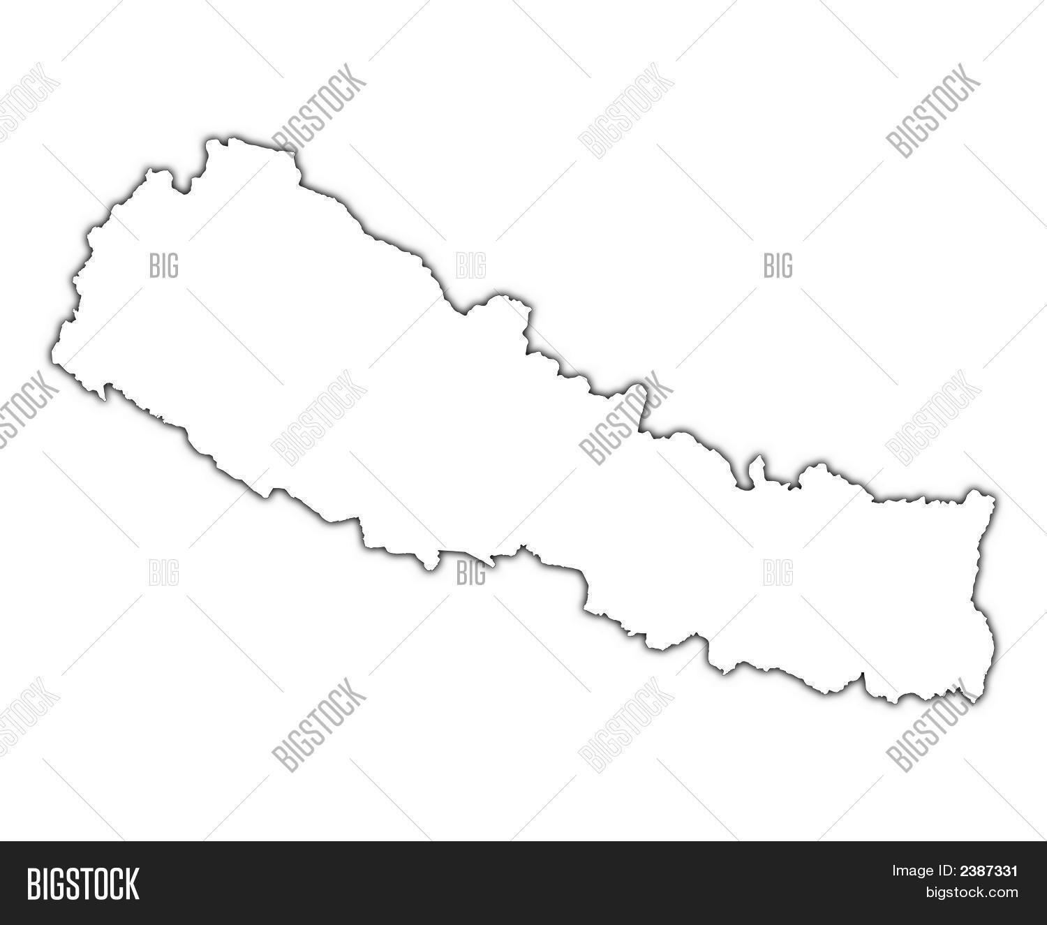 Nepal Outline Map Image & Photo (Free Trial) | Bigstock