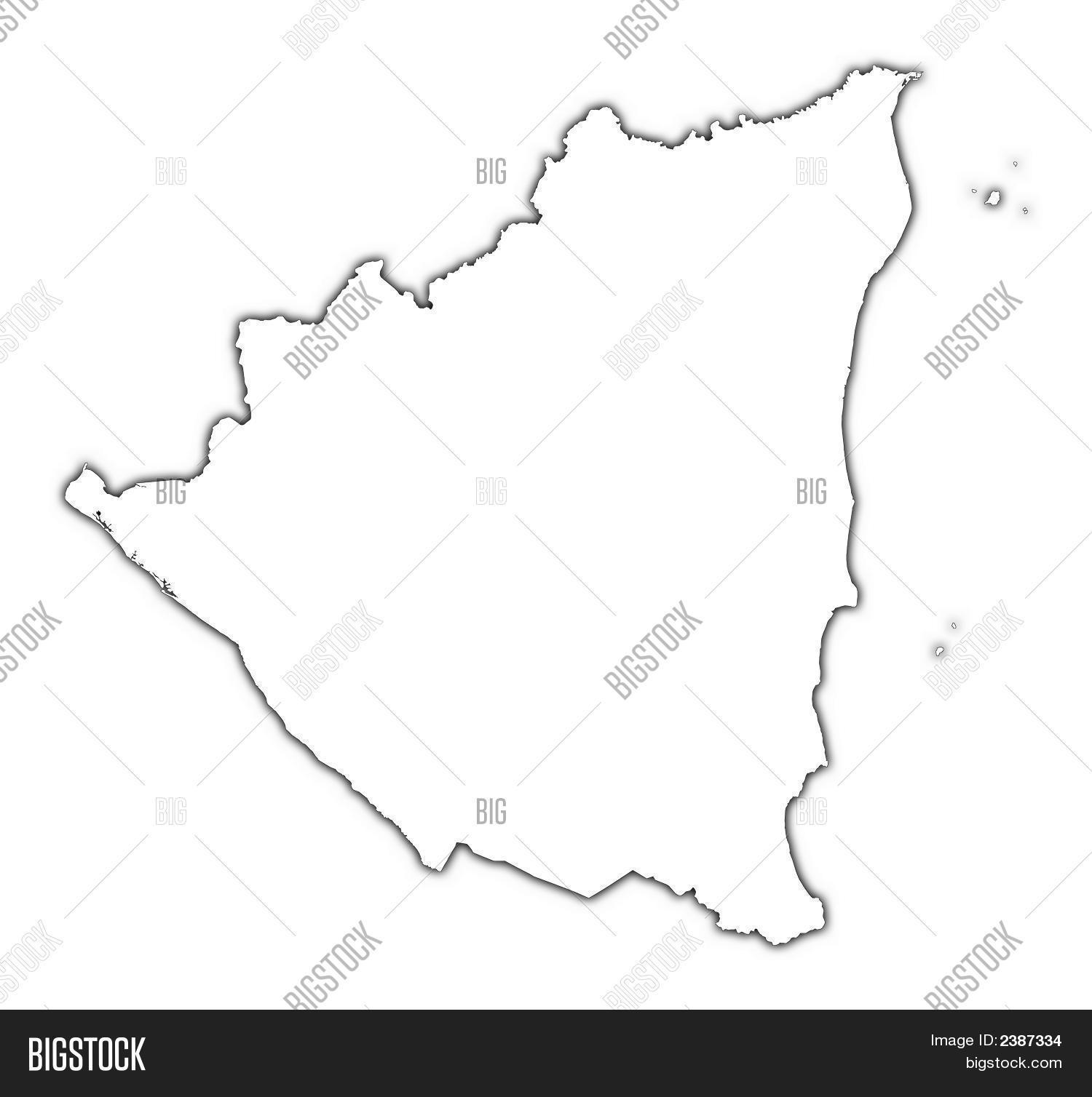 Nicaragua Outline Map Image & Photo (Free Trial) | Bigstock