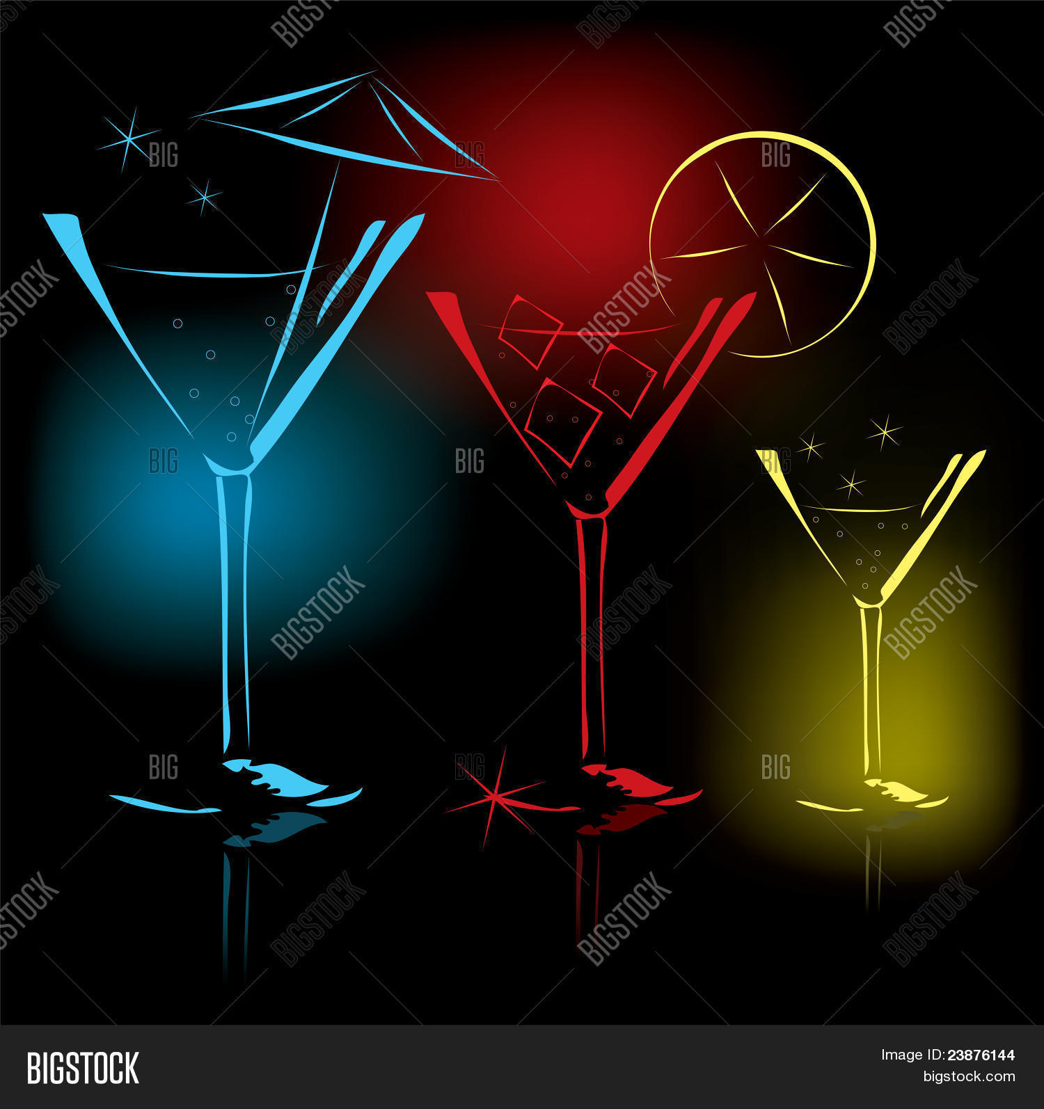 Cocktail Glasses Vector & Photo (Free Trial) | Bigstock