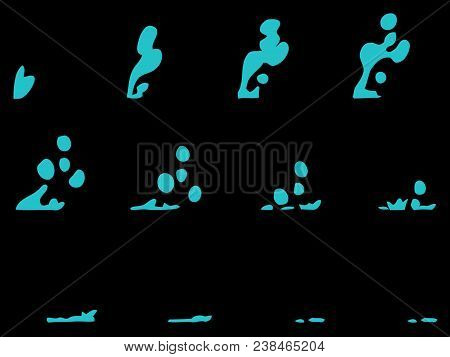 Sprite Sheet Of A Splash. Animation For Game Or Cartoon. 1024x1024 ...